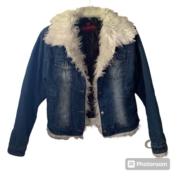 zerotime jeans | Jackets & Coats | Vintage Zerotime Fur Shag Trim Retro ...